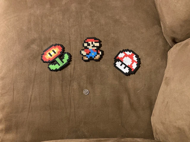 MARIO FUOCO FIORE e Fungo Perler Pixel Art Nintendo Super Bros NES SNES EUR 13,70 - PicClick IT