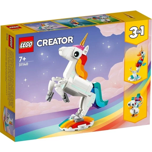 LEGO 31140 CREATOR 3 in 1 Magical Unicorn Toy to Seahorse to Peacock ...