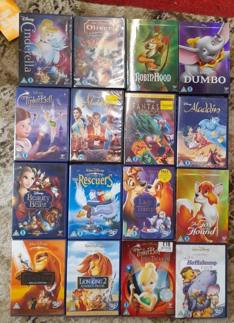 16 DISNEY DVD Job Lot Cinderella Dumbo Robin Hood Lady Tramp Lion King ...