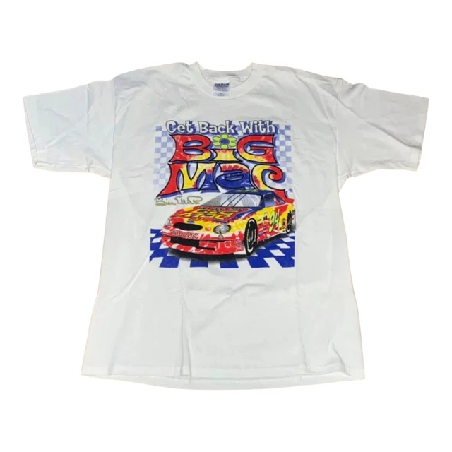 VINTAGE BIG MAC McDonalds Promo Bill Elliott NASCAR Men's T-Shirt Size ...