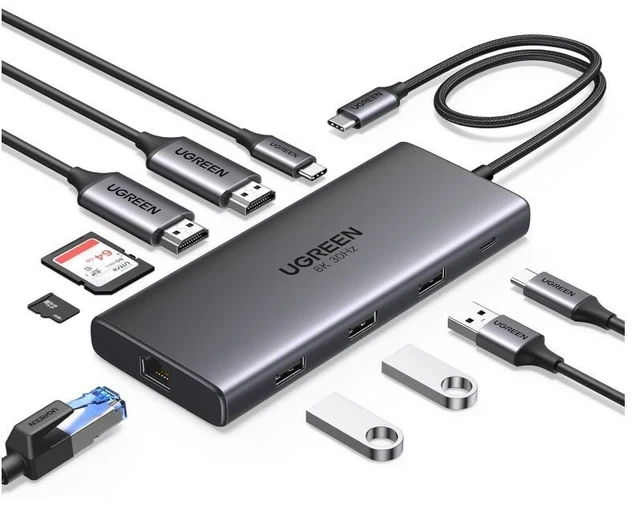 UGREEN REVODOK PRO 210 USB-C Hub Docking Station 10-in-1 Dual 4K 60Hz ...