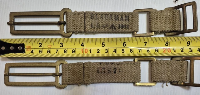 ORIGINAL DIFF SIZES Unmatched pair WW2 British Army 37 Pattern Brace ...