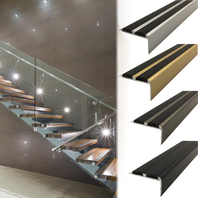 ALUMINIUM STAIR NOSING Edge Trim Step Nose Edging Nosings For Carpet ...