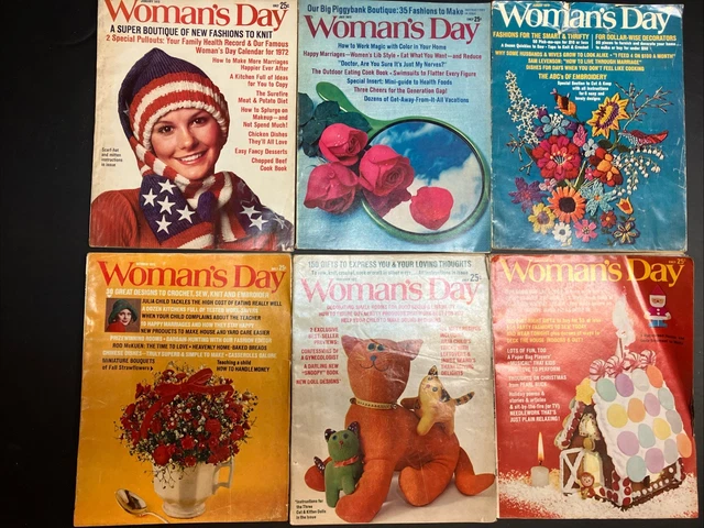 6X LOT VINTAGE Woman’s Day Magazines 1972 Jan Jul Aug Oct Nov Dec w ...