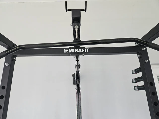MIRAFIT POWER SQUAT Rack cage & Cable Pulley System with attachments ...