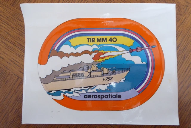 AUTOCOLLANT STICKER AUFKLEBER Aerospatiale Tir Missile Mm.40 Exocet ...