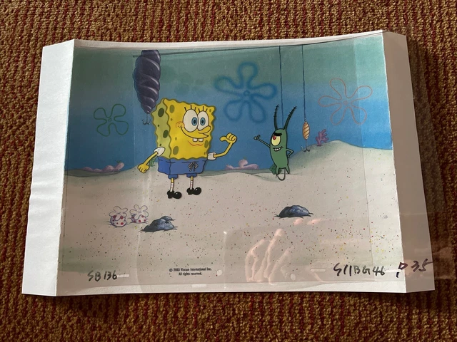 SPONGEBOB SQUAREPANTS ORIGINAL Production Background & Cel Cell Animation Art £380.55 - PicClick UK