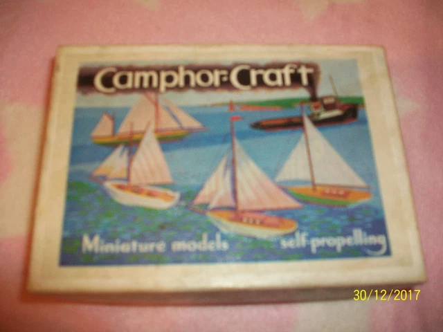 2 RARE VINTAGE Camphor Craft Miniature Wooden Model Sailing Boat not ...