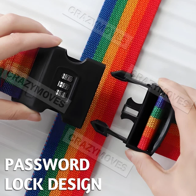 LUGGAGE STRAP CODE Password Travel Suitcase Secure Lock Nylon Packing ...