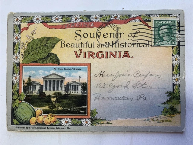 VERY OLD BEAUTIFUL And Historic Virginia Postcard Folder 18 Views £3.76 ...