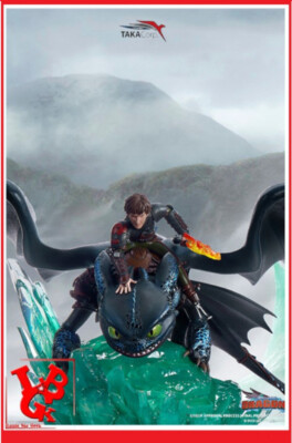 HOW TO TRAIN Your Dragon Toothless & Hiccup Statue Figure Taka Corp ...