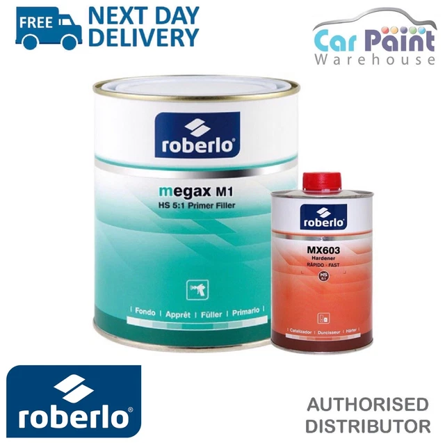 ROBERLO MEGAX 2K Primer Filler Surfacer 4L + MX603 Hardener 5:1 Mixing Ratio £82.75 - PicClick UK