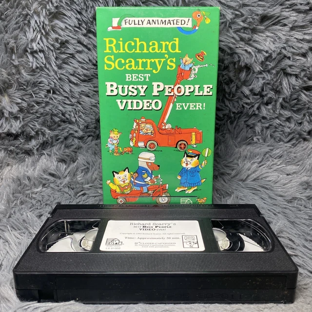 RICHARD SCARRYS BEST Busy People Video Ever VHS Tape 1993 Kids Animated ...