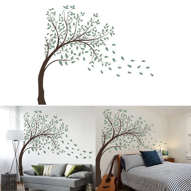 MODERNISEZ VOS MURS avec un autocollant mural arbre à feuilles vertes ...