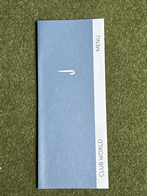 BRITISH AIRWAYS CLUB World Menu Card Ba58 Cpt-Lhr. 10-06–2022 £4.97 ...