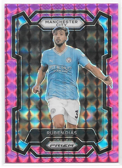 RUBEN DIAS (MANCHESTER City) Pink Mosaic Panini Prizm Premier League 23 ...