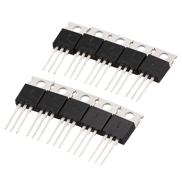 10 PEZZI 3 pin NPN TO-220 transistor di potenza 100 V 6 A TIP41C ...