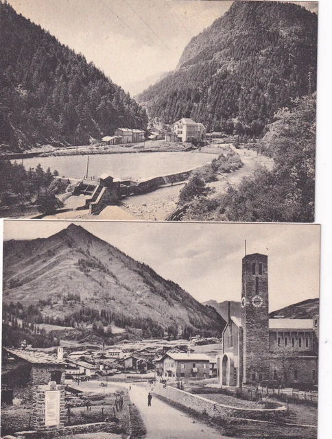 C17195-(CUNEO), 2 CARTOLINE: PONTECHIANALE Fraz. Maddalena; PONTE ...