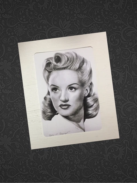 PLAYING CARD PRINT pencil drawing of Betty Grable $3.00 - PicClick AU