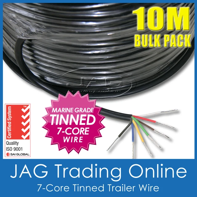 10M X 7-CORE MARINE GRADE TINNED TRAILER WIRE-AUTO/BOAT/CARAVAN ...