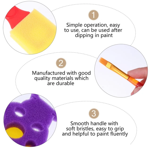29 PCS FINGER Paint Set Painting Tools for Kids Art Printing Brushes ...