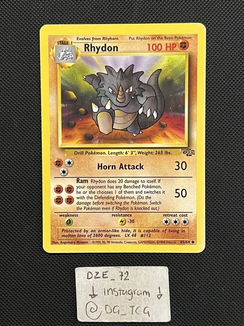 POKEMON WOTC JUNGLE Set - Rhydon - 45/64 - Uncommon Unlimited Edition ...