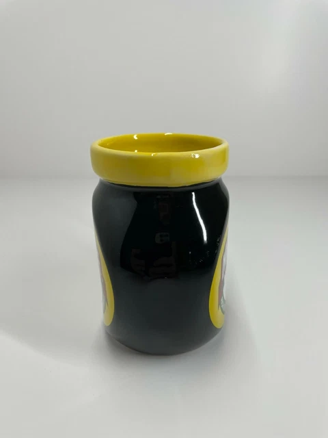 VINTAGE MARMITE COFFEE tea mug cup black with top yellow rim ...