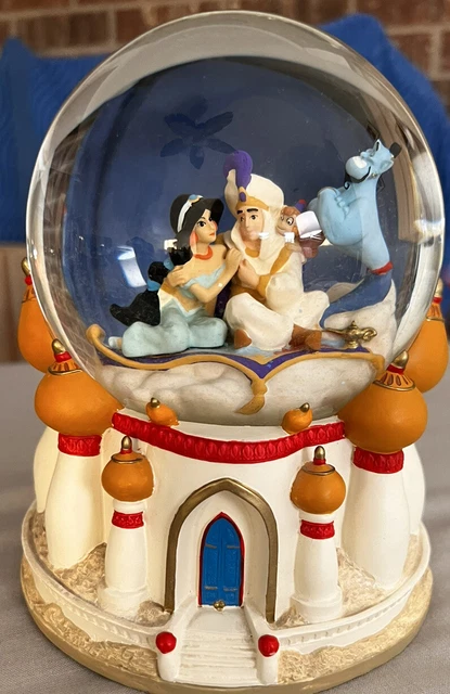 VINTAGE ALADDIN SNOW Globe Jasmine Aladdin Abu Genie Authentic Disney ...
