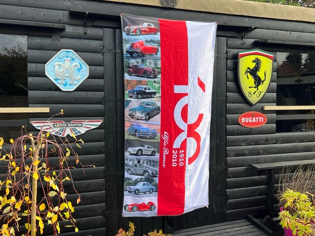 RARE ALFA ROMEO 100Th Anniversary Garage Flag Sign Showroom Dealership ...