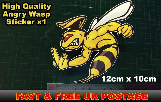 WASP FINGER CAR Vespa Lambretta Scooter Camper Van Decal Sticker x 2 ...