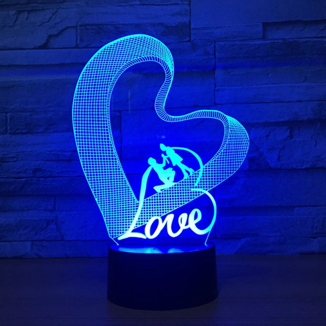 2 COUNT HEART Shape Night Light Touch Control LED Desk Lamps £37.78 ...