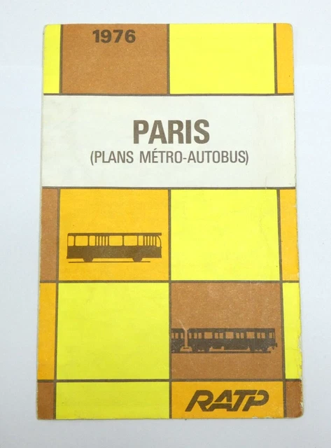 PLAN METRO AUTOBUS Paris 1976 Ratp Carte Orange Sncf Aptr Transports ...