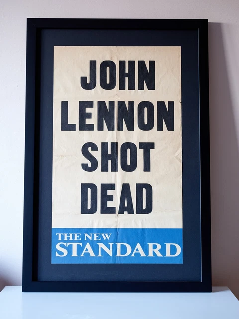 JOHN LENNON SHOT DEAD. 1980 ORIGINAL Poster. Beatles New Standard ...