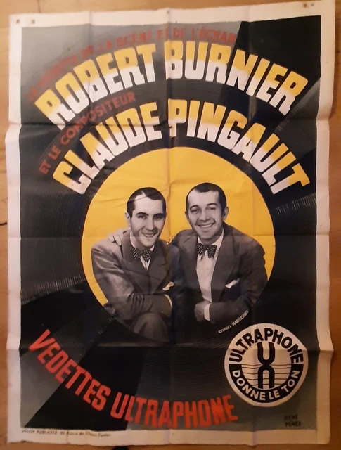 AFFICHE ANCIENNE ULTRAPHONE Robert Burnier Claude Pingault René Pérés ...