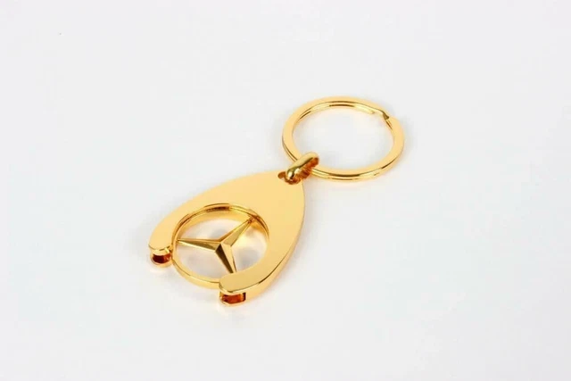GENUINE MERCEDES-BENZ GOLD Key Ring Chain Star Trolley Coin Token £9.97 ...