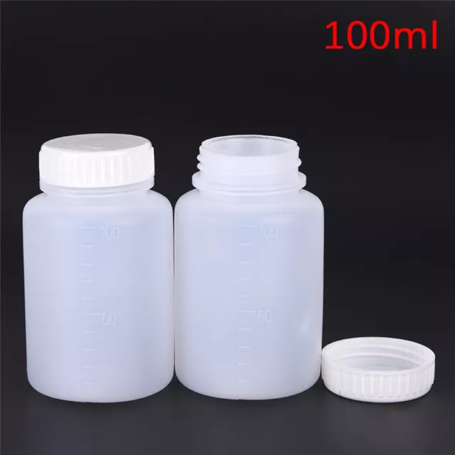 100ML CLEAR PLASTIC cylinder shaped chemical storage reagent sample ...
