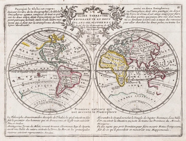 CARTE DU MONDE Mappemonde Île De Californie Gravure Chiquet 1719 EUR ...