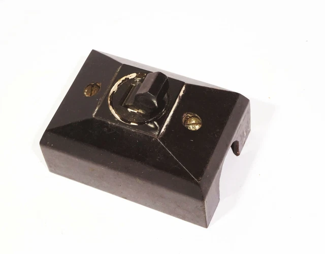 VINTAGE BAKELITE TOGGLE Switch Light Switch Square Interesting Form! (E240 £10.30 - PicClick UK