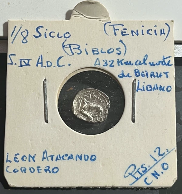 CINCIN19,GRECIA 1/8 BIBLOS (Fenicia)Siglo IV (a de Xto )etiqueta ...