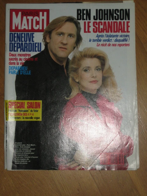 PARIS MATCH 2054 du 06/10/1988-Deneuve/Depardieu. Ben Johnson le ...