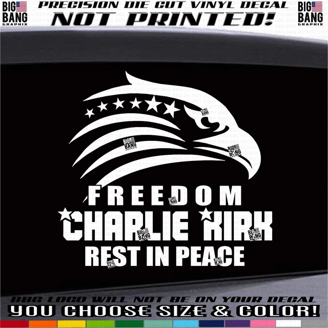 RIP CHARLIE KIRK Vinyl Decal Sticker Memorial Rest In Peace TRIBUTE Car ...