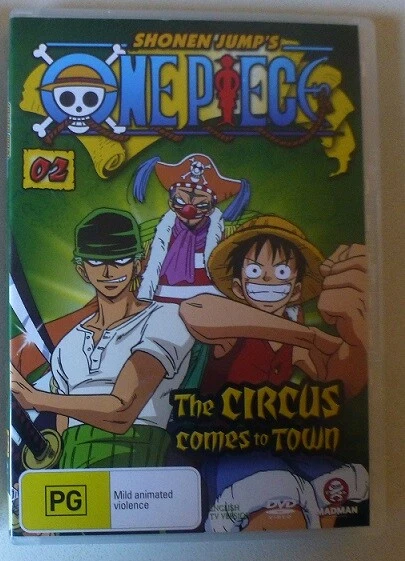 SHONEN JUMP'S ONE PIECE VOLUME 2 dvd REGION 4 anime THE CIRCUS COMES TO ...