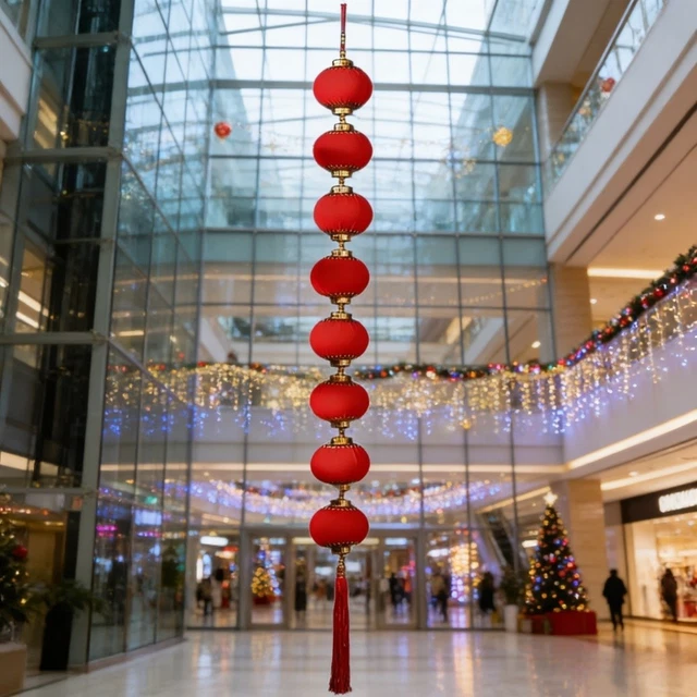 CHINESE NEW YEAR 2026 Lantern String with Flannel Material for Spring ...