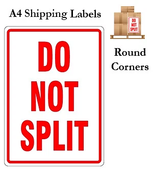 100 SHIPPING LABELS | A4 Pallet Labels | Do not Split Pallet Warning ...