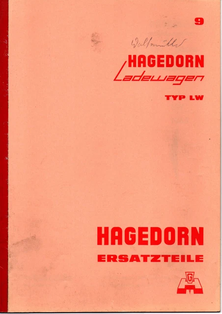 ERSATZTEILLISTE HAGEDORN LADEWAGEN Typ LW EUR 6,00 - PicClick DE