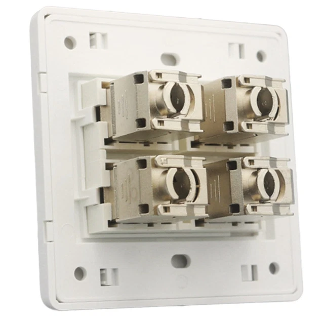4 SOCKETS CAT6A RJ45 Faceplate LAN Outlet Jack Shielded Ethernet ...