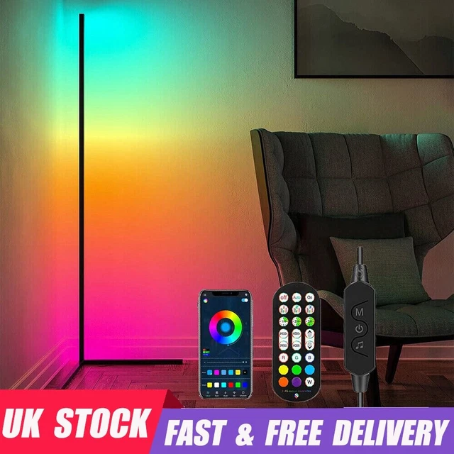 RGB CORNER FLOOR Lamp Modern Colour Minimalist LED Standing Light Mood ...