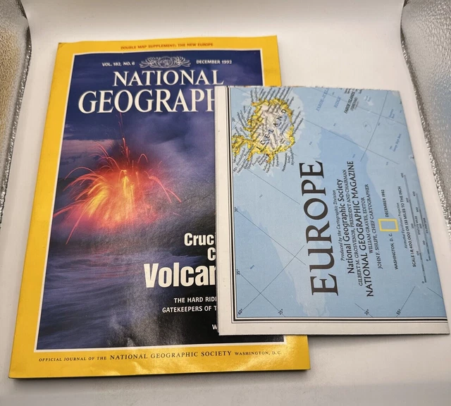 NATIONAL GEOGRAPHIC MAGAZINE Volcanoes December 1992 with Map £12.08 ...
