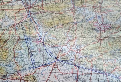 RARE 1960 RAF Base Control Zones London Map England British Army ...