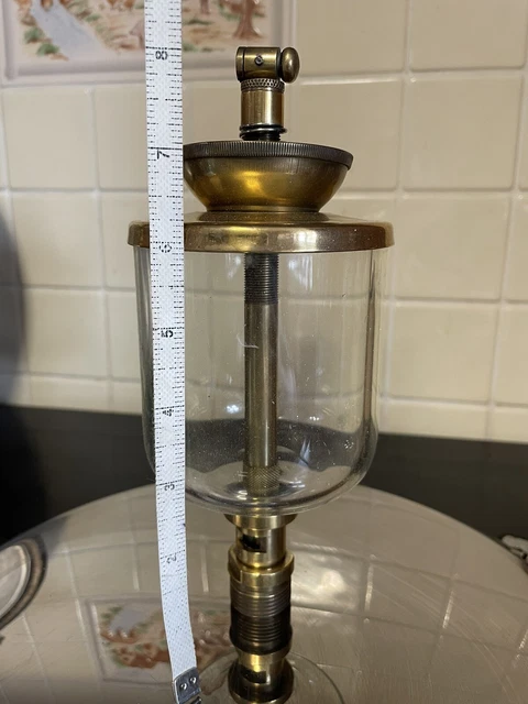 A VINTAGE STATIONARY Engine Steam/Oiler Engine Wine Glass Brass Drip ...